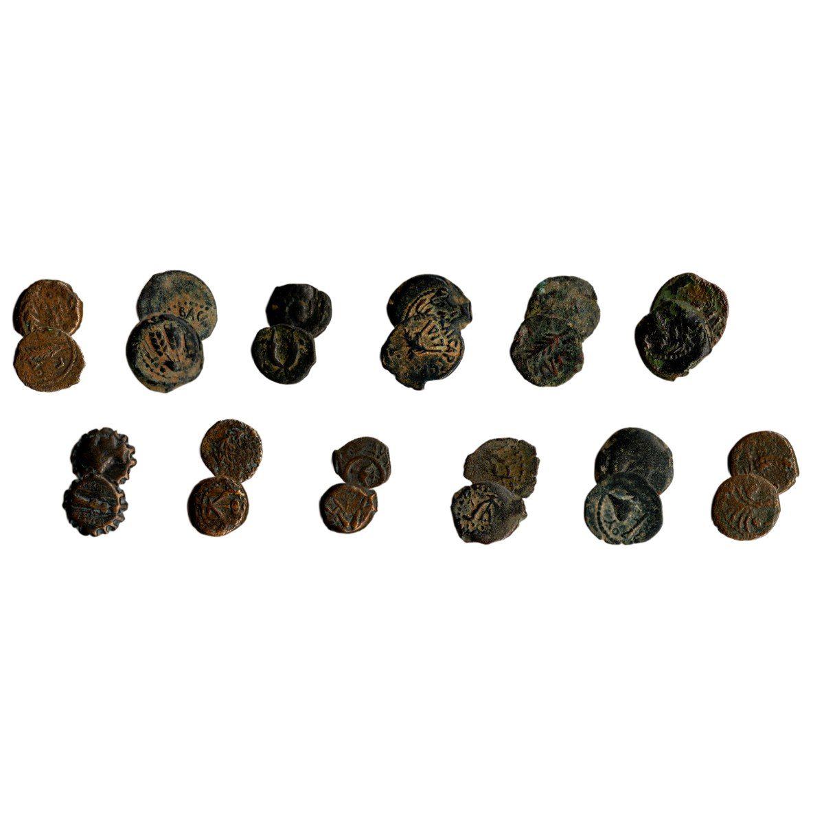 Biblical Holy Land: Box of 12 Ancient Judaea Coins from the time of ...